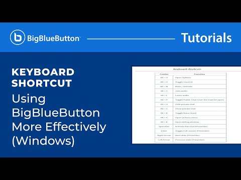 BigBlueButton's Windows Keyboard Shortcuts Tutorial | JV-net