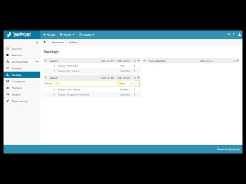 OpenProject agile and Scrum (Backlogs) | JV-net